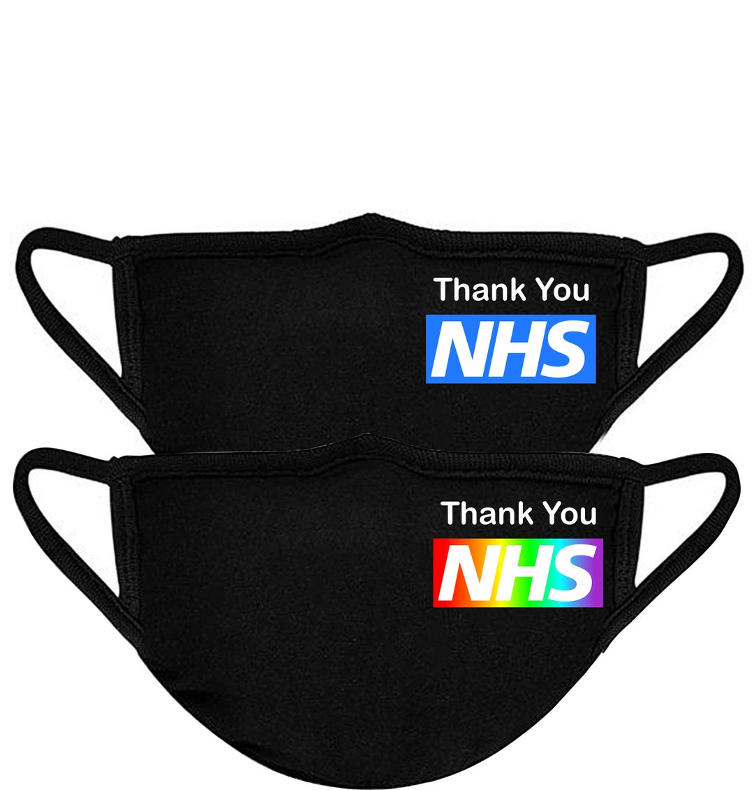 Thank You NHS Face Mask Covering Keyworker Doctor Nurse Covid Rainbow ...