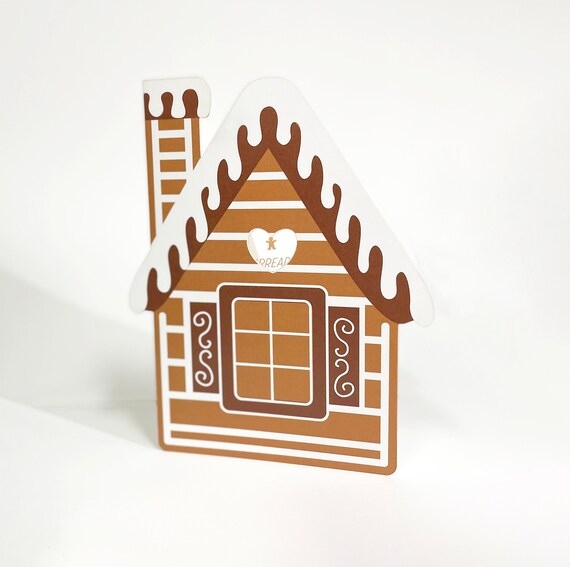 Gingerbread House Merry Christmas Old Fashioned Greeting Card - Etsy