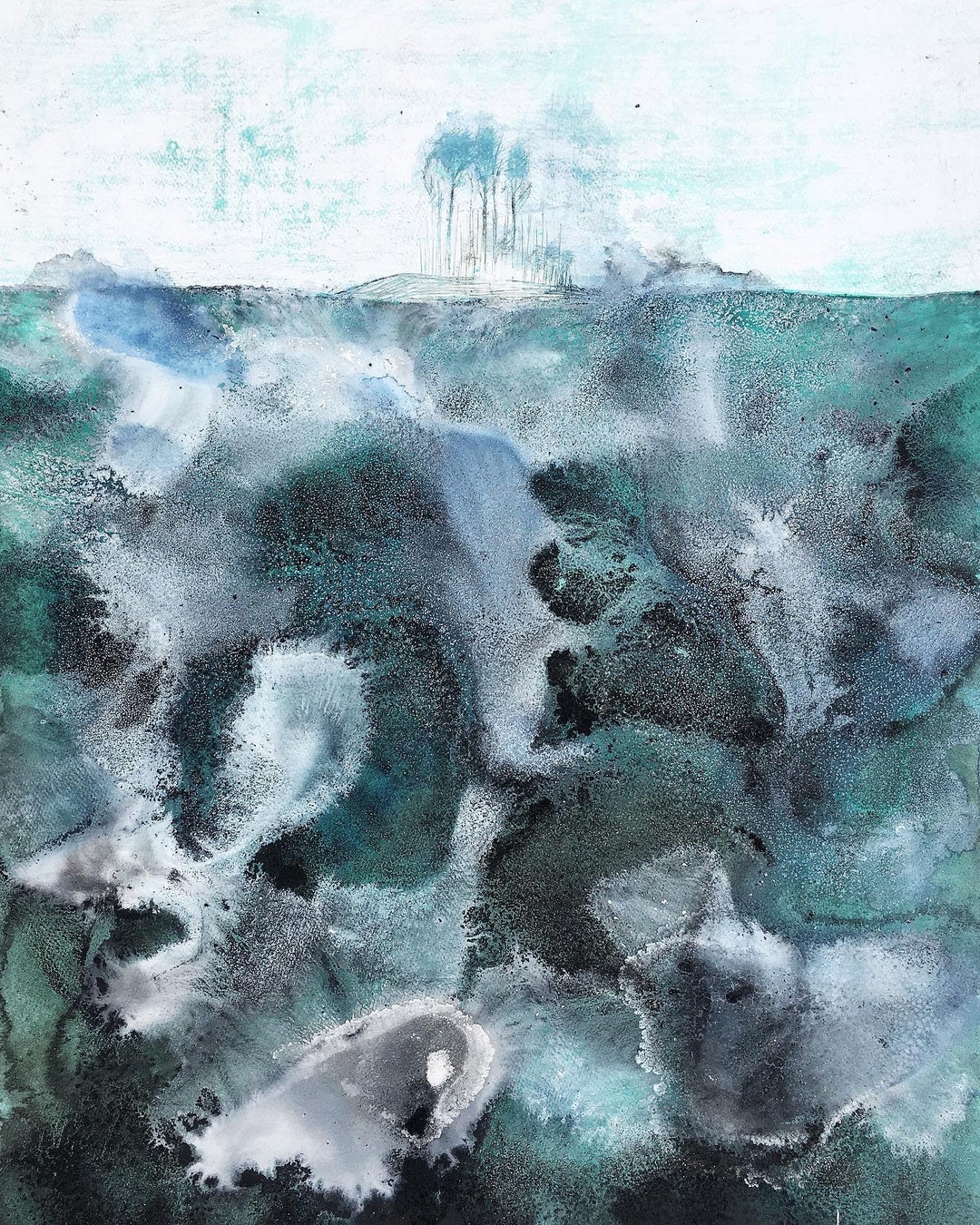 The Island [original Drawing] [original Painting, Watercolor and Ink ...