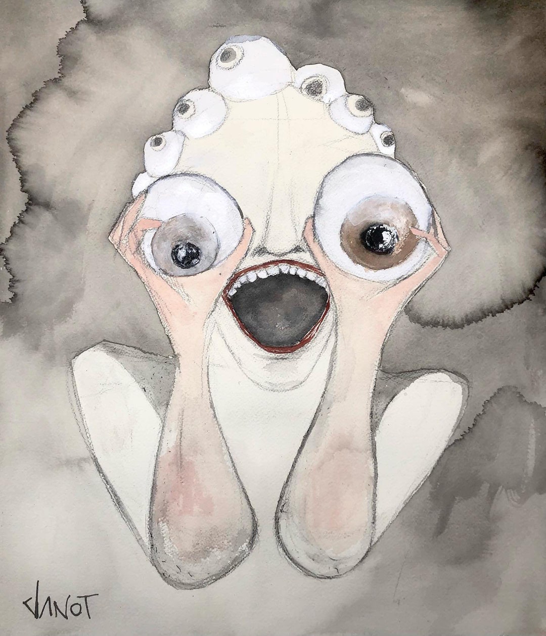 The Seer [original Drawing] [art Painting, Watercolor and Acrylic] - Etsy