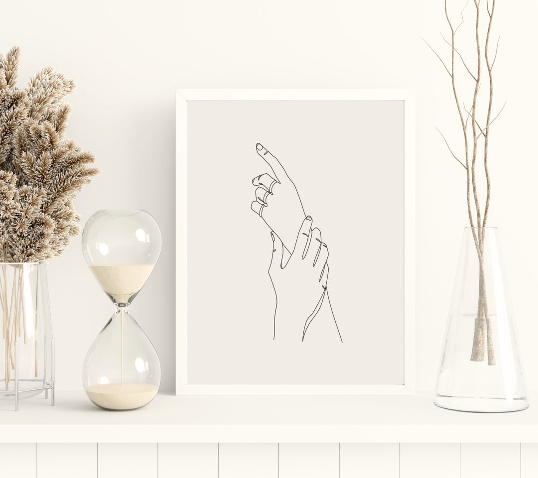 Woman HANDS LINE ART Print, Woman Love Line Art, Single Drawing ...