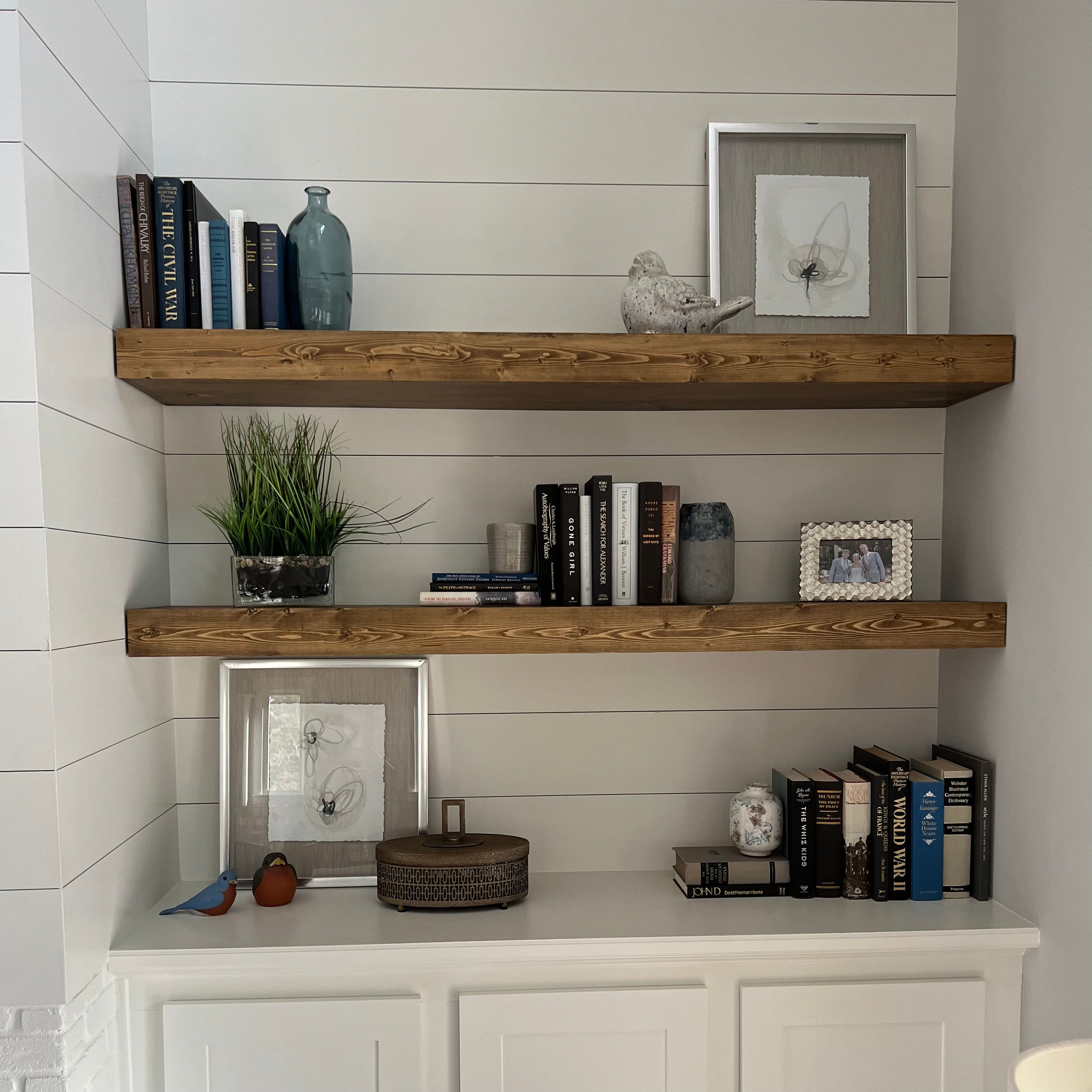 Farmhouse Floating Shelves, 3.5” Thick Wall Shelf, Ledge Shelf, Wood ...