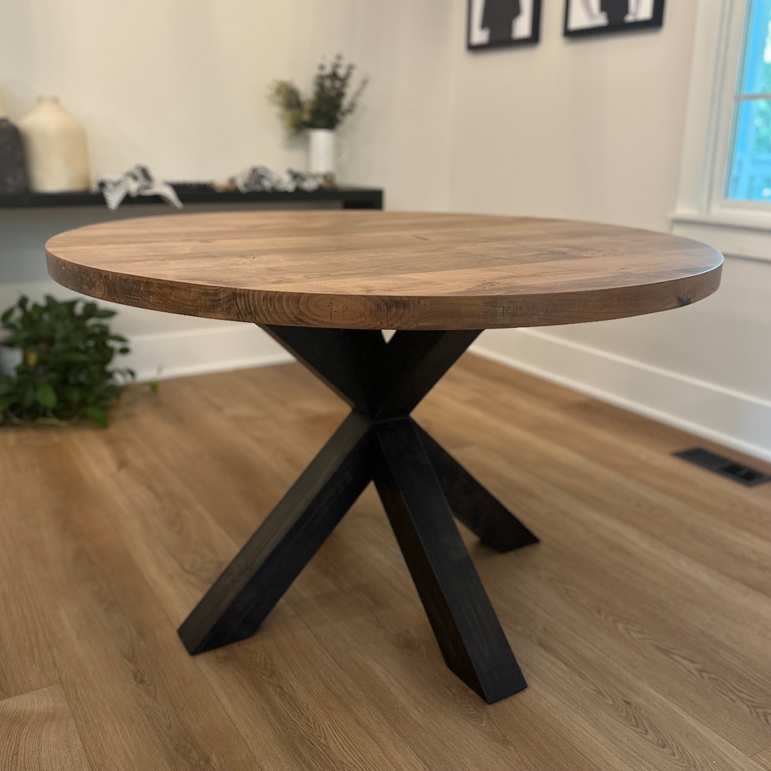 Lance X-base Round Table, Farmhouse Table, Dining Table, Kitchen Table ...
