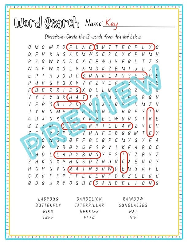 Four Seasons Scavenger Hunt Bingo and Word Search Bundle Nature ...