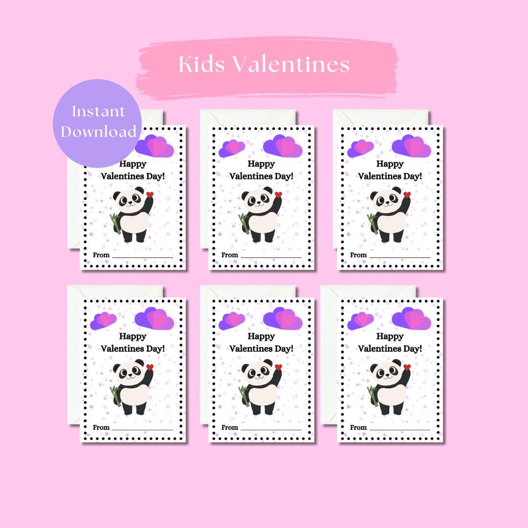PRINTABLE Panda Valentine's Day Cards for Classroom and Friends | US ...