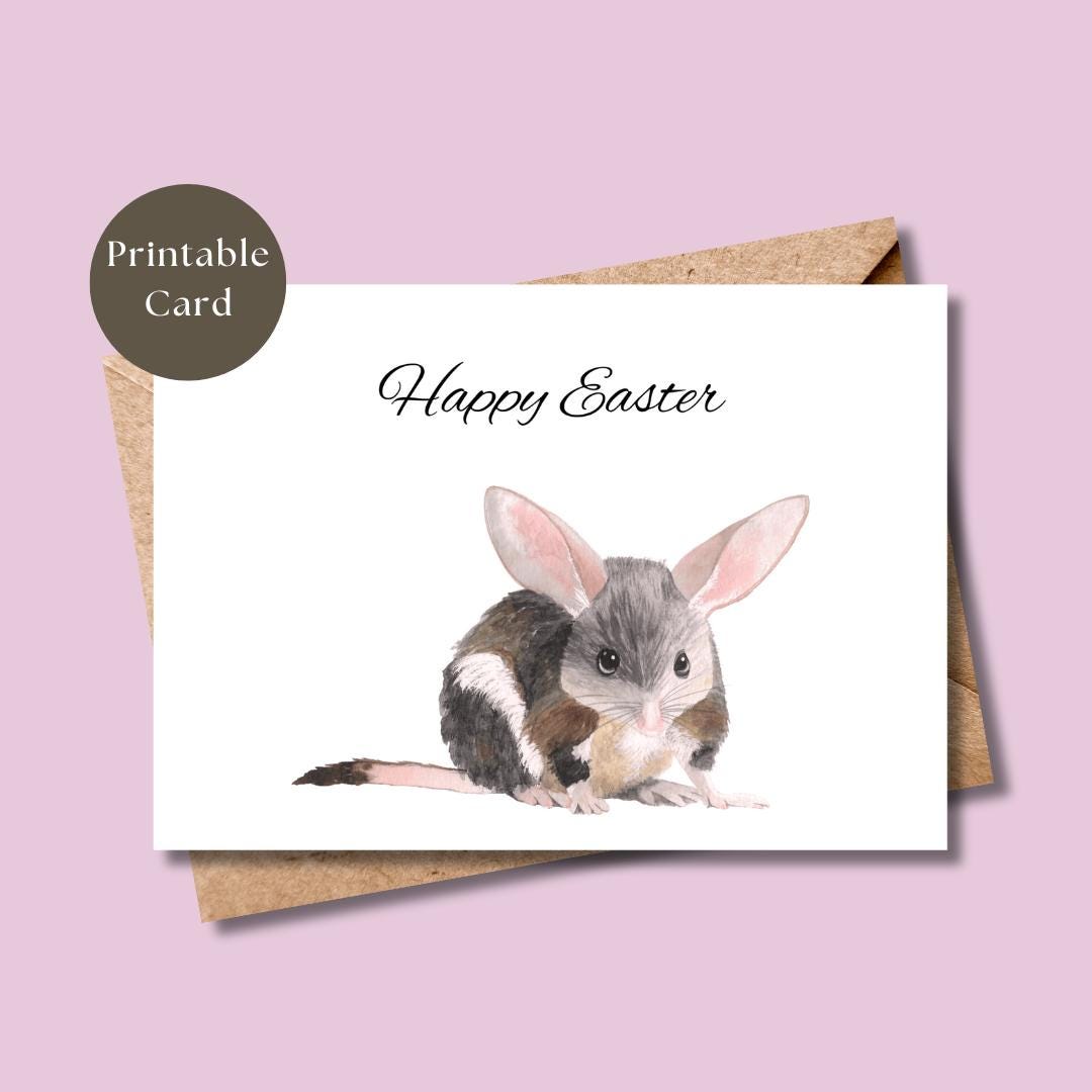 Printable Easter Bilby Card for Digital Download | Easter Card | 5x7 ...