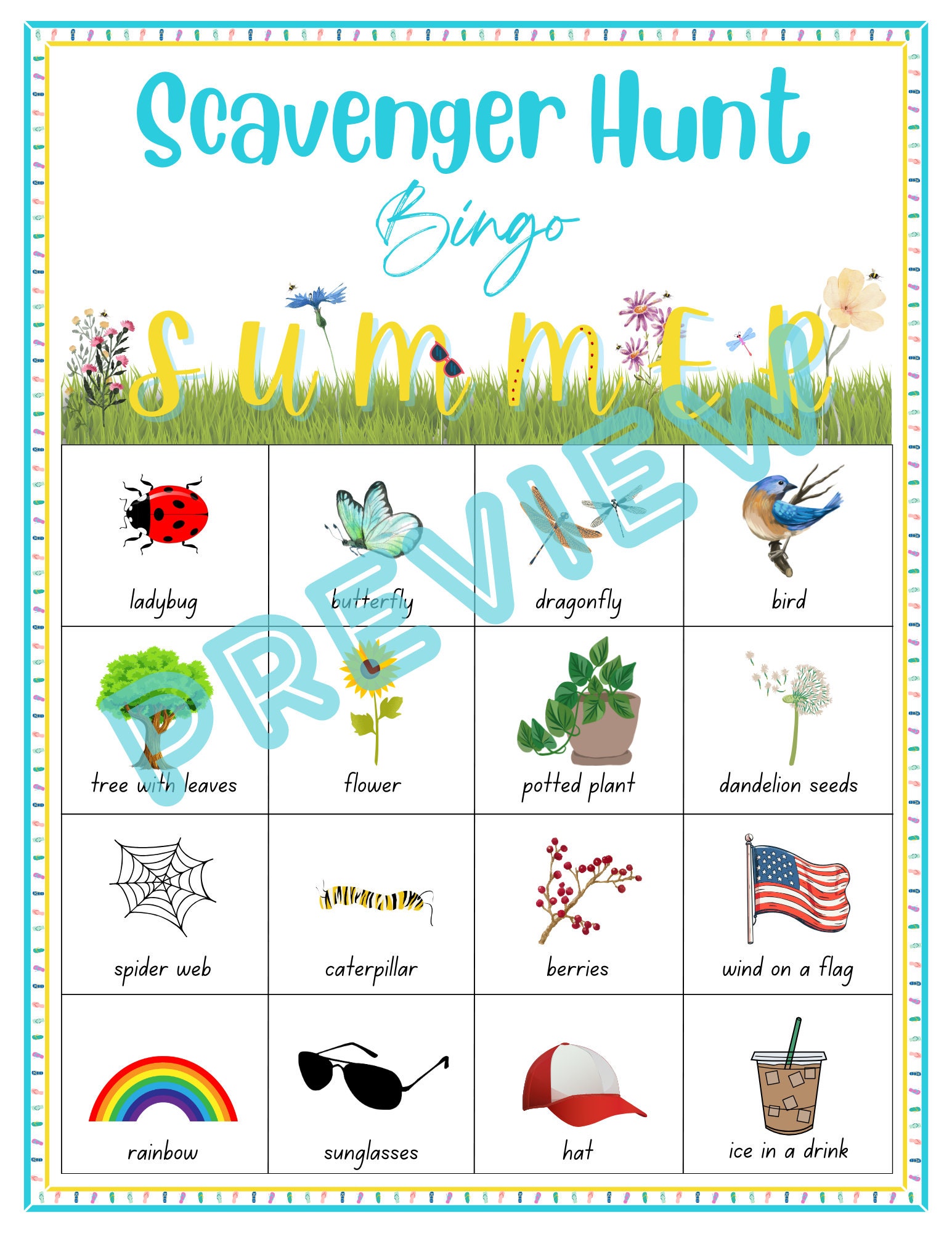 Four Seasons Scavenger Hunt Bingo and Word Search Bundle Nature ...