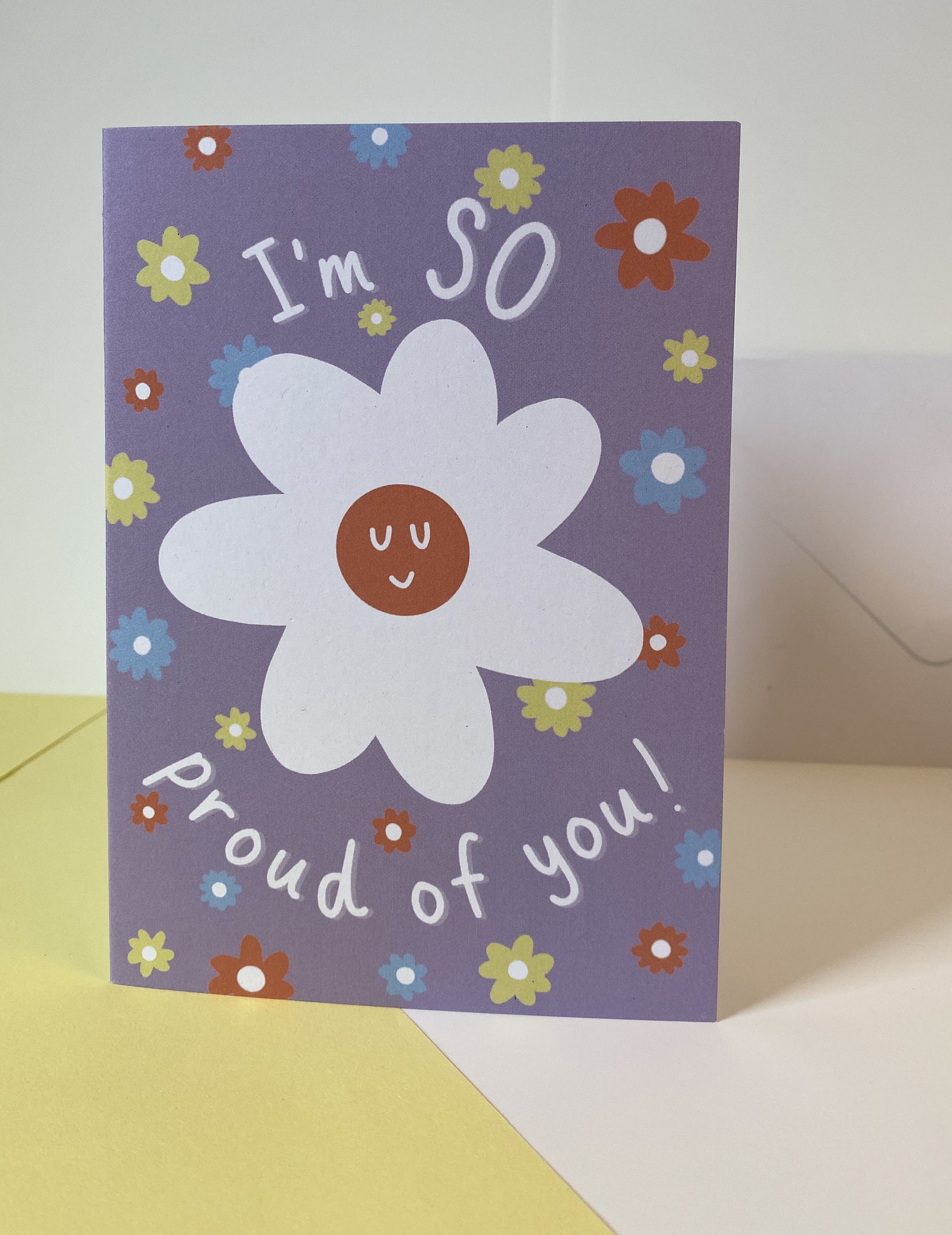 Im So Proud Of You Greetings Card Purple Flowers Daisies | Etsy