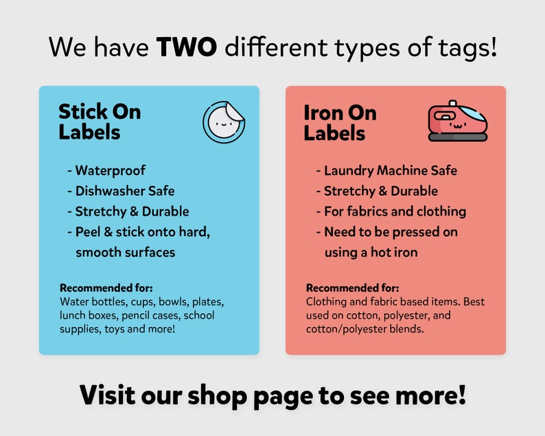 Iron on Labels Iron on Clothing Labels Fabric Labels - Etsy