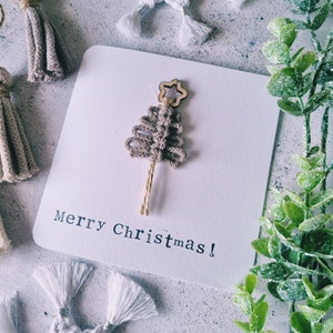 Macrame Christmas Tree Card, Keepsake Ornament, Boho Scandi - Etsy