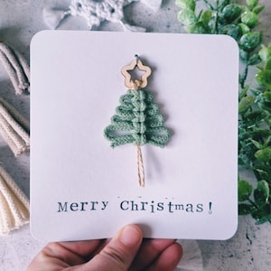 Macrame Christmas Tree Card, Keepsake Ornament, Boho Scandi - Etsy