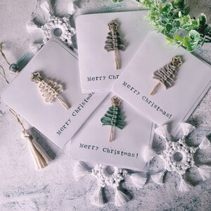 Macrame Christmas Tree Card, Keepsake Ornament, Boho Scandi - Etsy