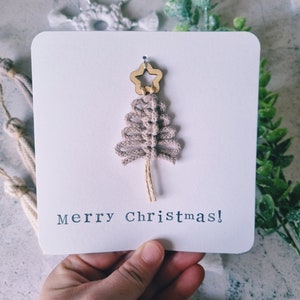 Macrame Christmas Tree Card, Keepsake Ornament, Boho Scandi - Etsy
