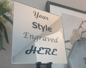 Engraved wall mirror | Etsy