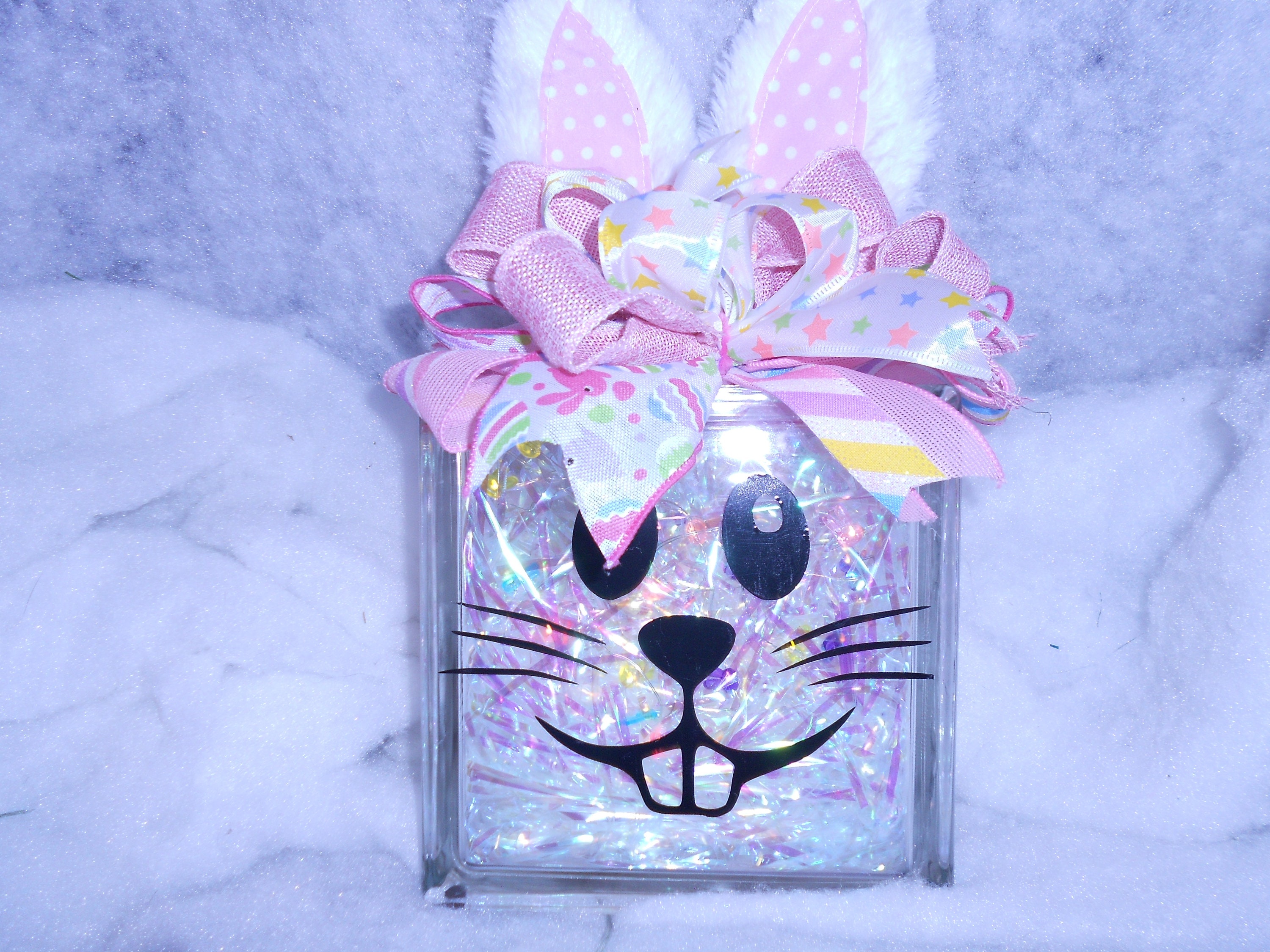 Glass Block Easter Bunny - Etsy
