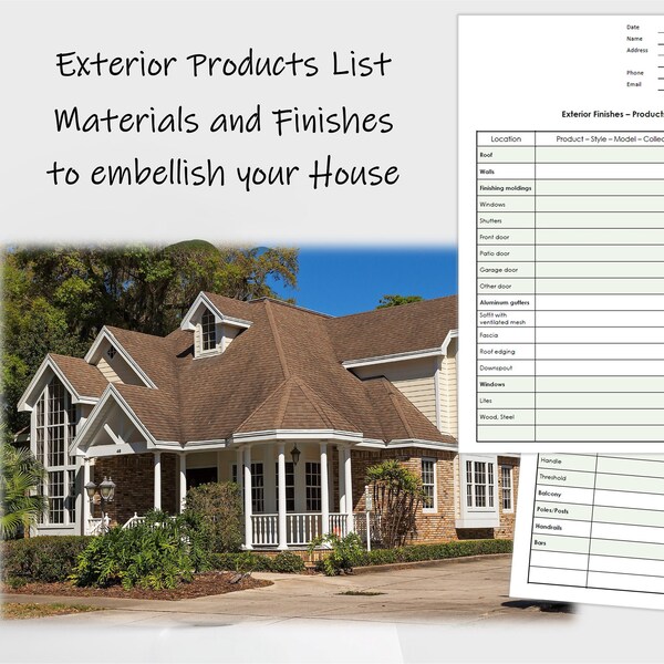 Finishes and Materials List - Etsy