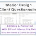 Interior Design Client Questionnaire • Initial Consultation Client ...