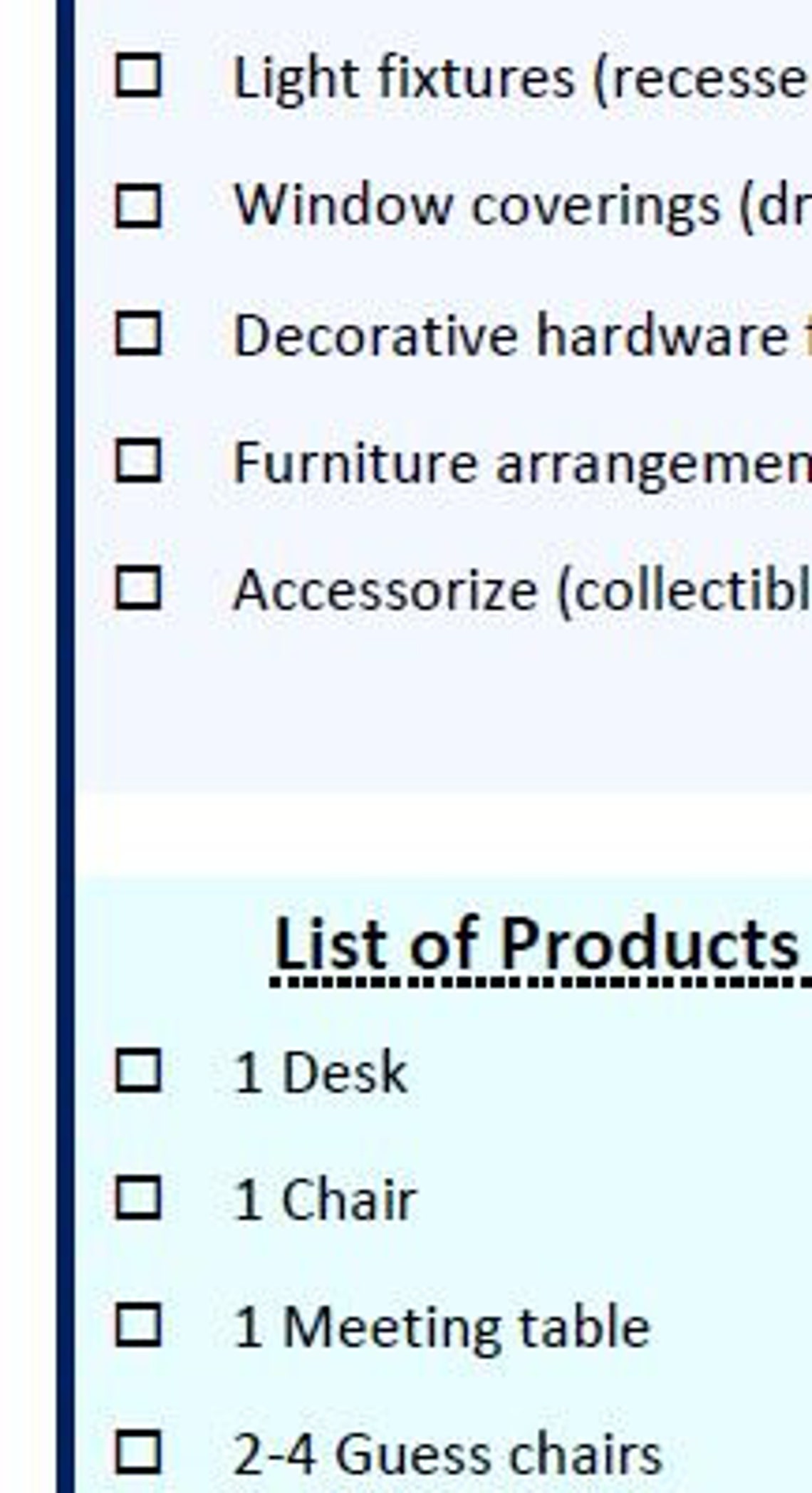 Office Design Checklist Interior Design Checklist Home Office ...