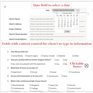Interior Design Client Questionnaire Fully Editable and Customizable ...