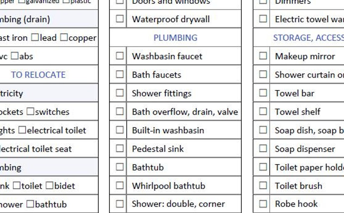 House Renovation Checklist Bundle • Interior Design, Remodeling Plans ...