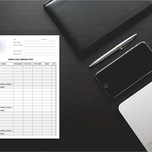 Interior Paint Color Selection Form. Color Tracker, Home Paint Color ...