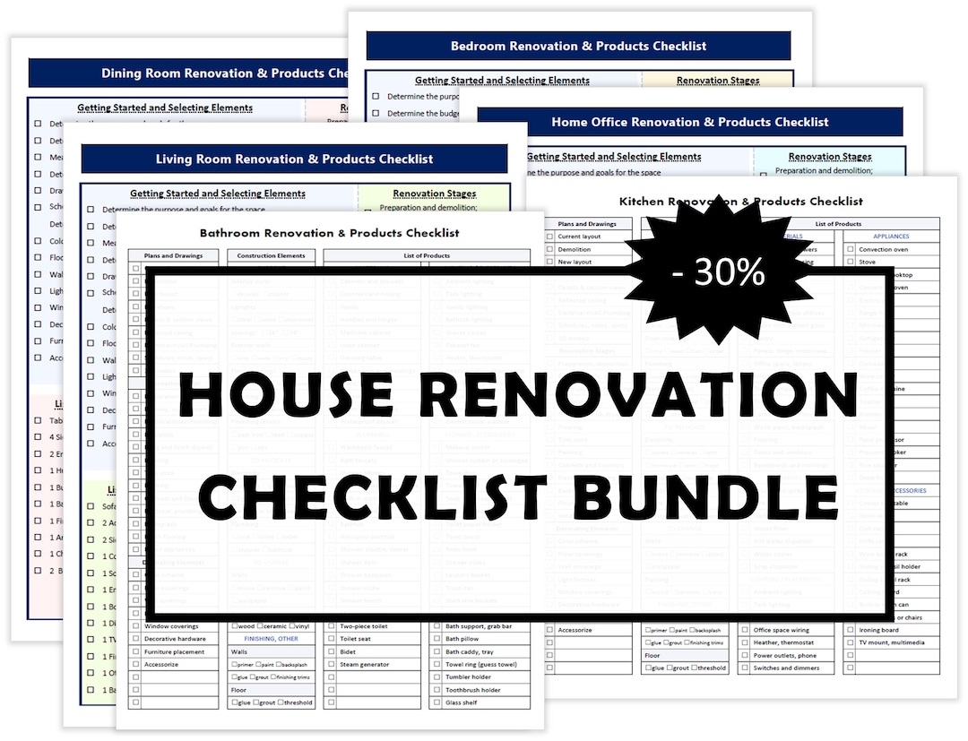 Interior Design Checklists for House Design Renovation or Remodeling ...