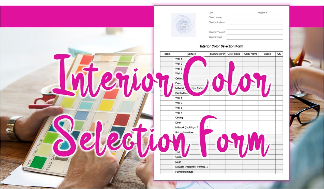 Interior Paint Color Selection Form. Color Tracker, Home Paint Color ...
