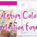 Interior Paint Color Selection Form, House Paint Colour Log (digital ...