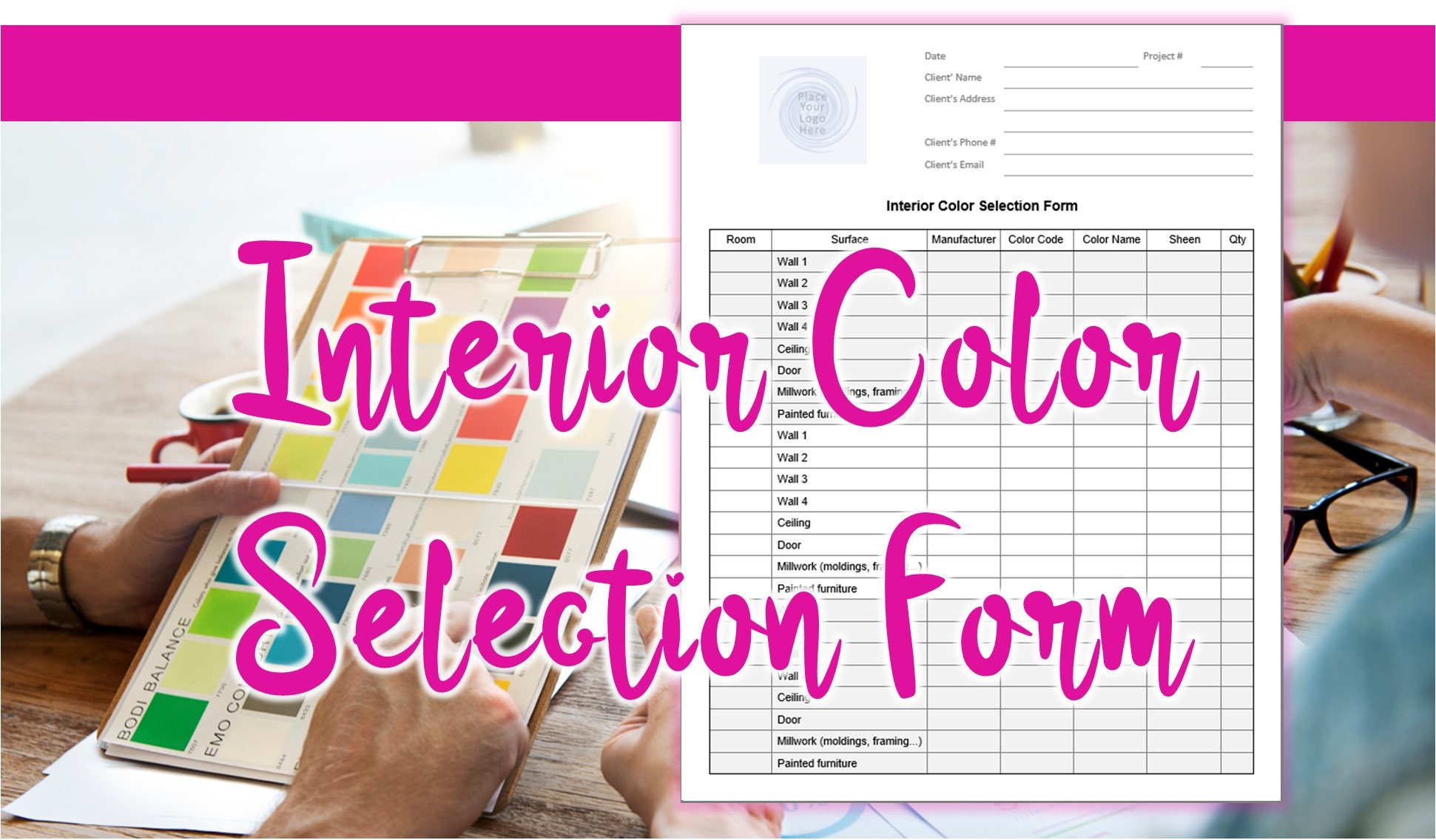Interior Paint Color Selection Form. Color Tracker, Home Paint Color ...