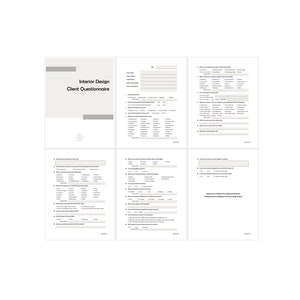 Interior Design Client Questionnaire • Initial Consultation Client ...