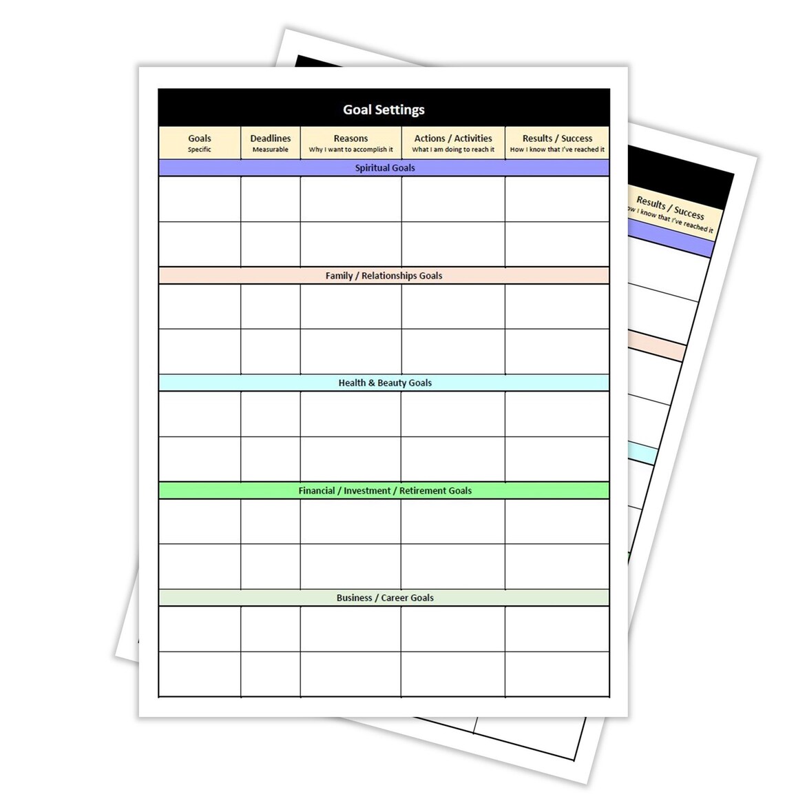 Personal Goal Setting Planner Printable Template, Goal Planning. Goal ...