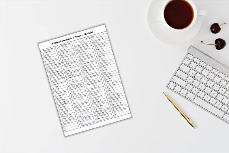 Kitchen Renovation Checklist Interior Design Checklist for - Etsy