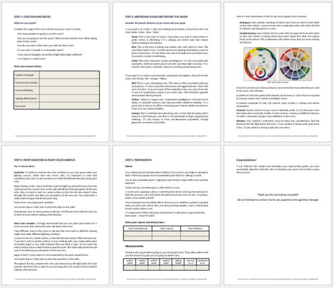 DIY Interior Design Paint Color Guide for Selecting Paint Color for the ...