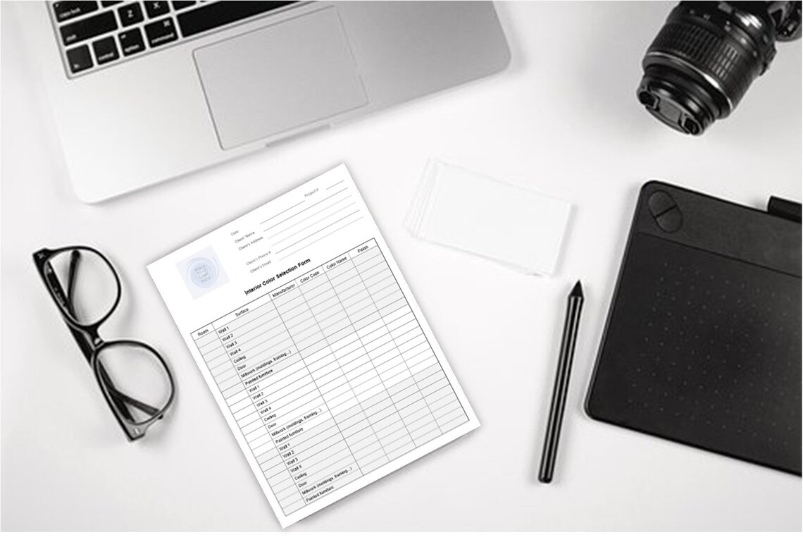 Interior Paint Color Selection Form. Color Tracker Home Paint | Etsy