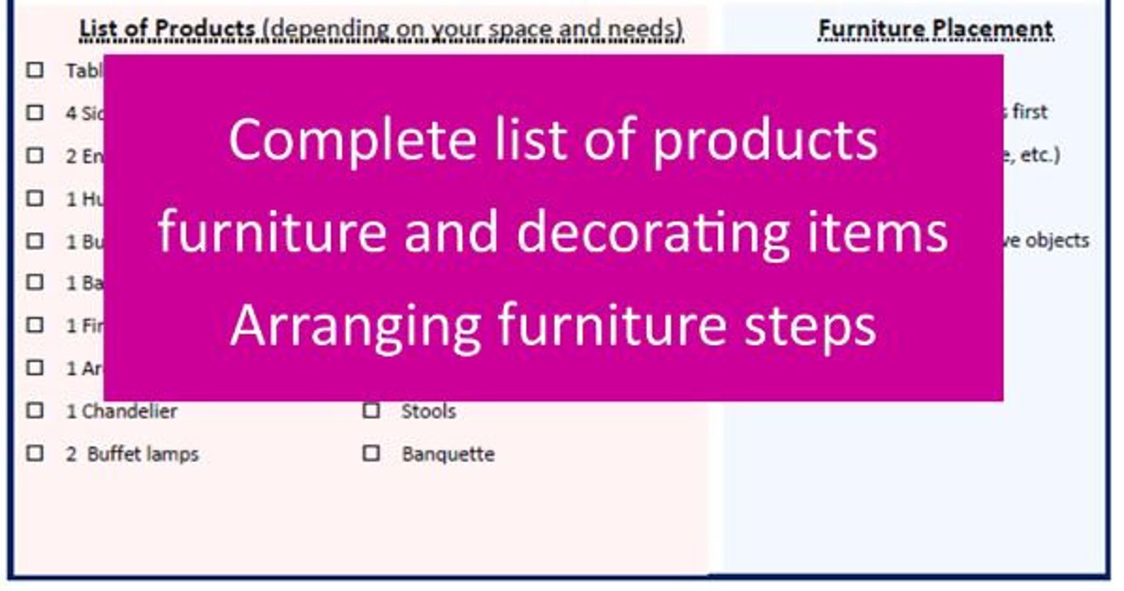 Dining Room Checklist Interior Design Checklist Dining Room - Etsy