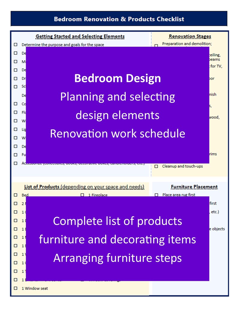 Bedroom Checklist Interior Design Checklist Bedroom Renovation ...