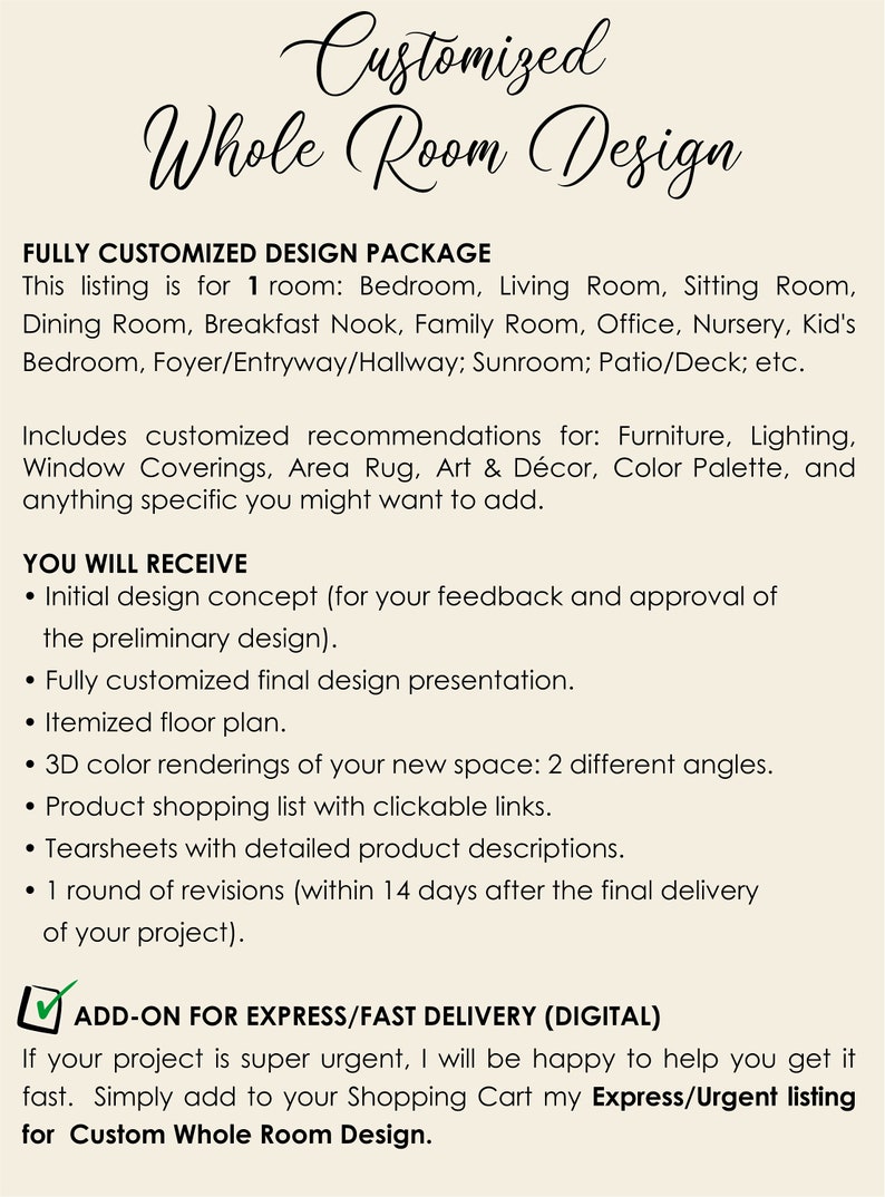 1-room Online Interior Design Services Room Layout. Custom Online ...