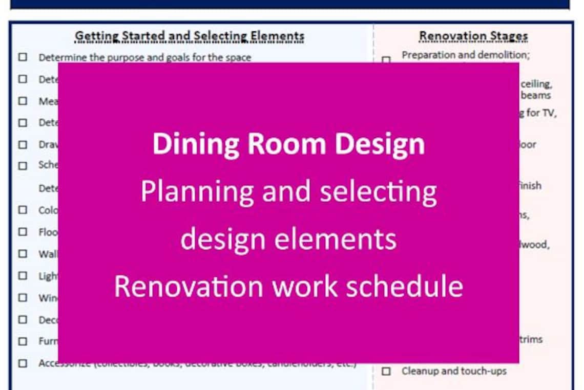 Dining Room Checklist Interior Design Checklist Dining Room Design ...