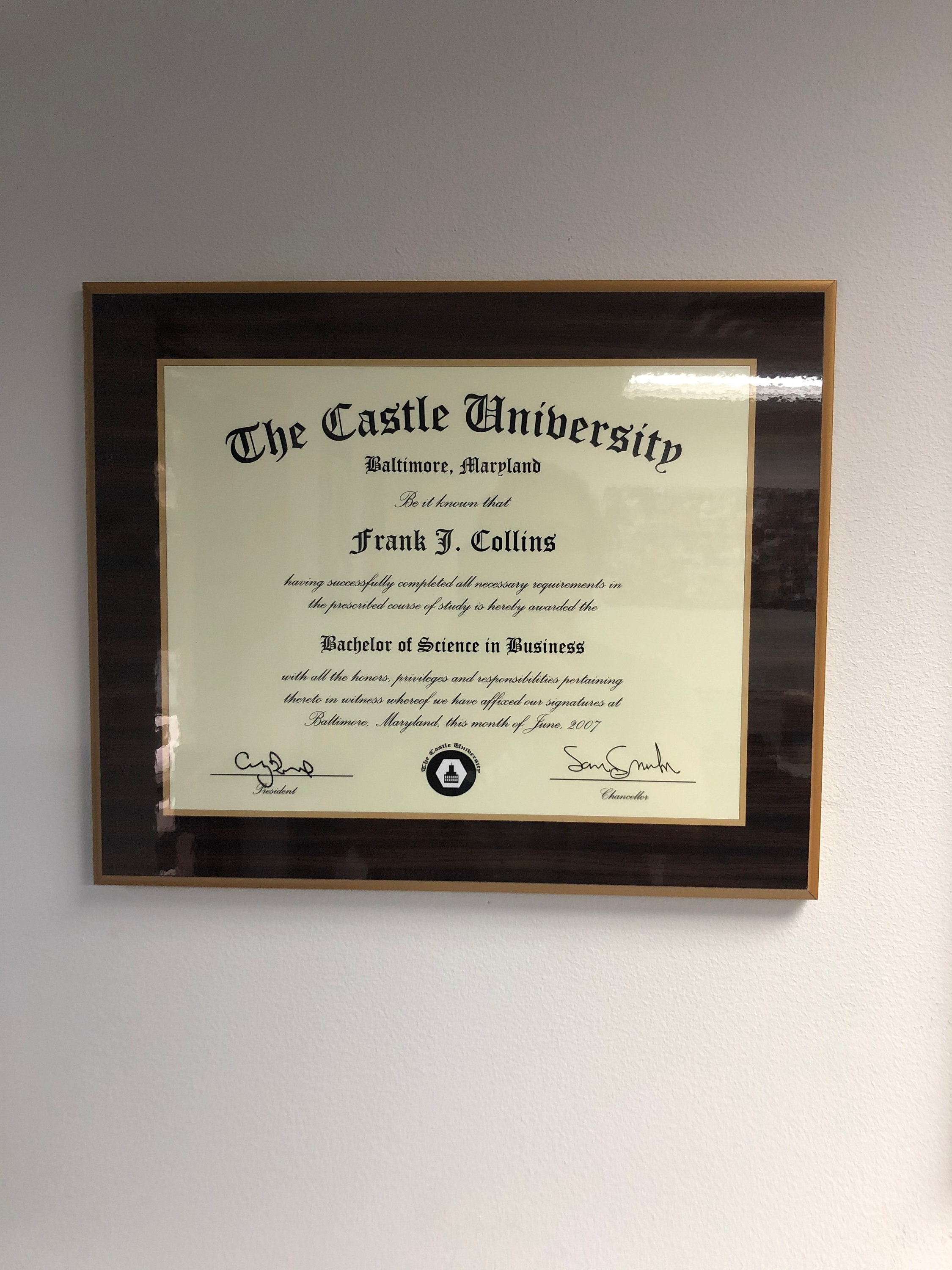 Diplomas Mounted On Wood