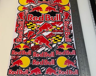 Red Bull Helmet Stickers - Etsy UK