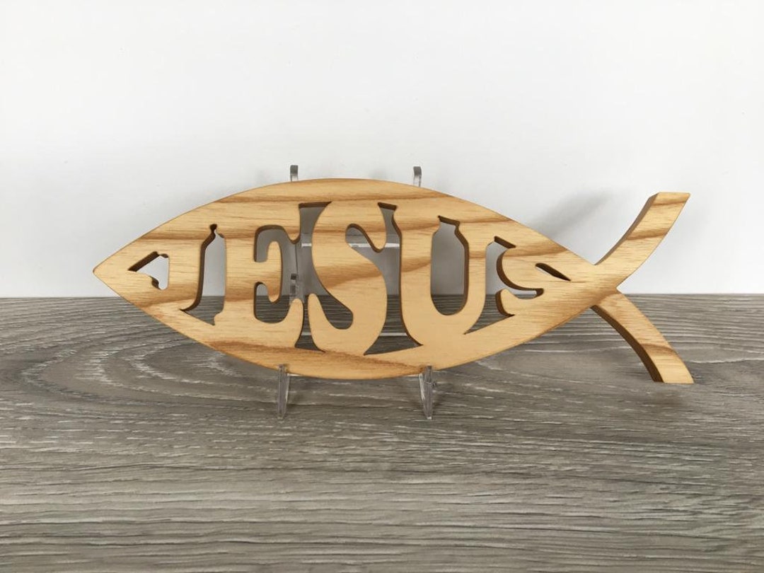 Wooden Jesus Fish, Wooden Ichthys Fish, Wooden Religion Items ...