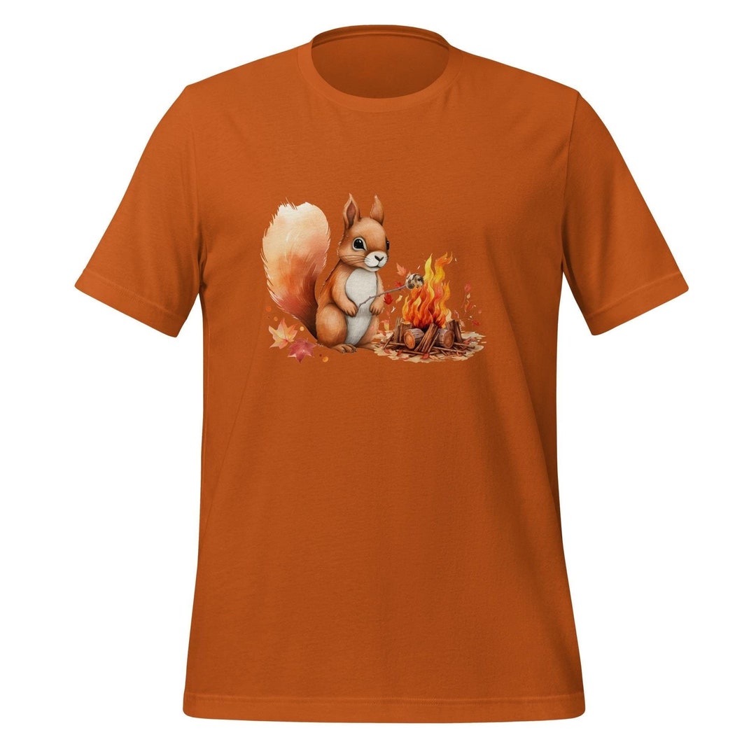 Squirrel Roasting Marshmallow T-shirt, Fall Camping Tee - Etsy