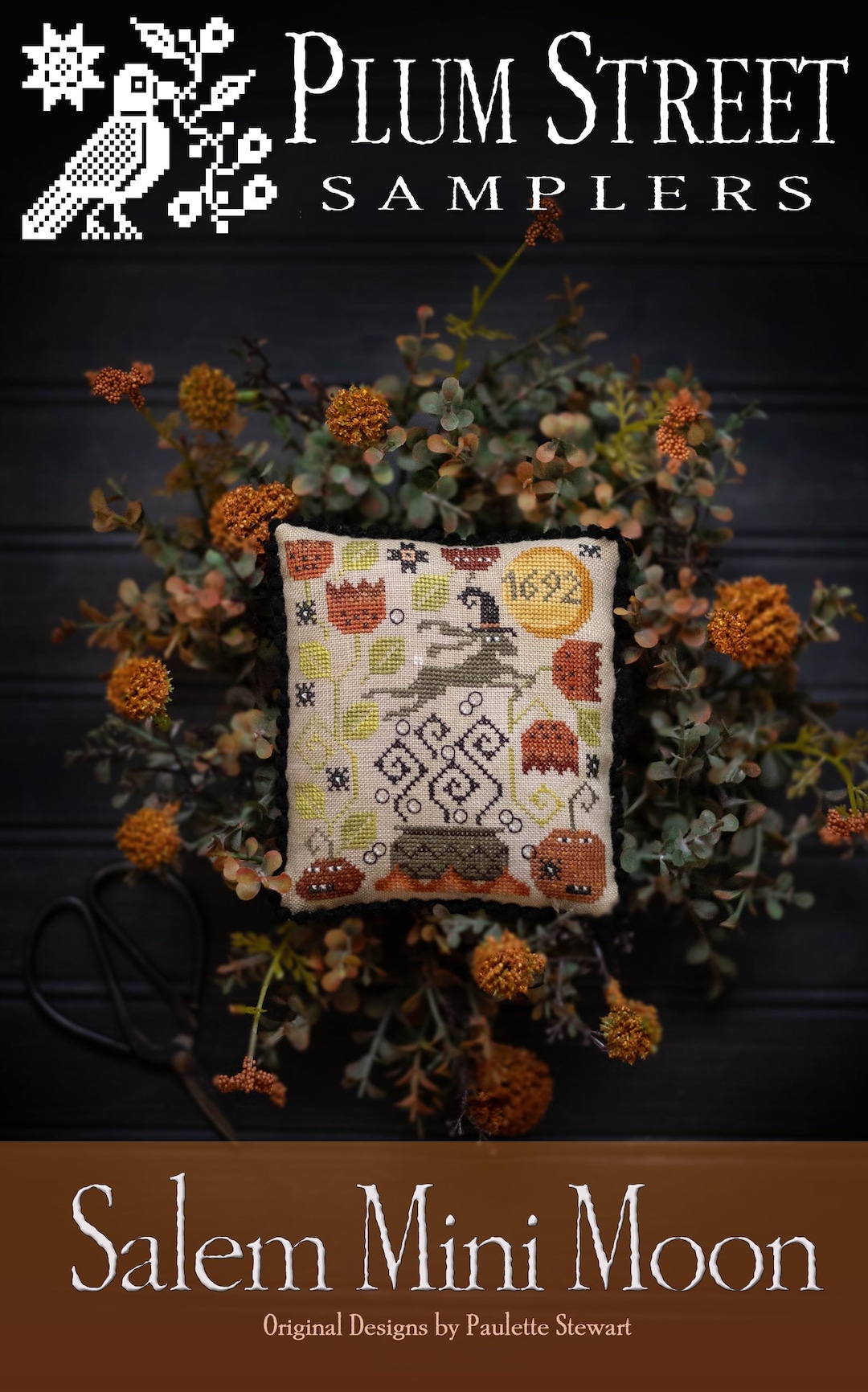 PREORDER Plum Street Samplers Salem Mini Moon Cross Stitch Halloween ...