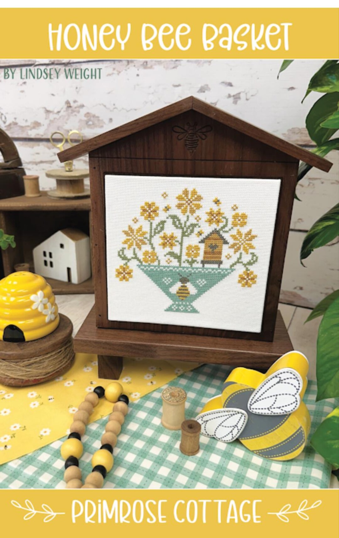 Primrose Cottage Honey Bee Basket Cross Stitch Bees Floral - Etsy