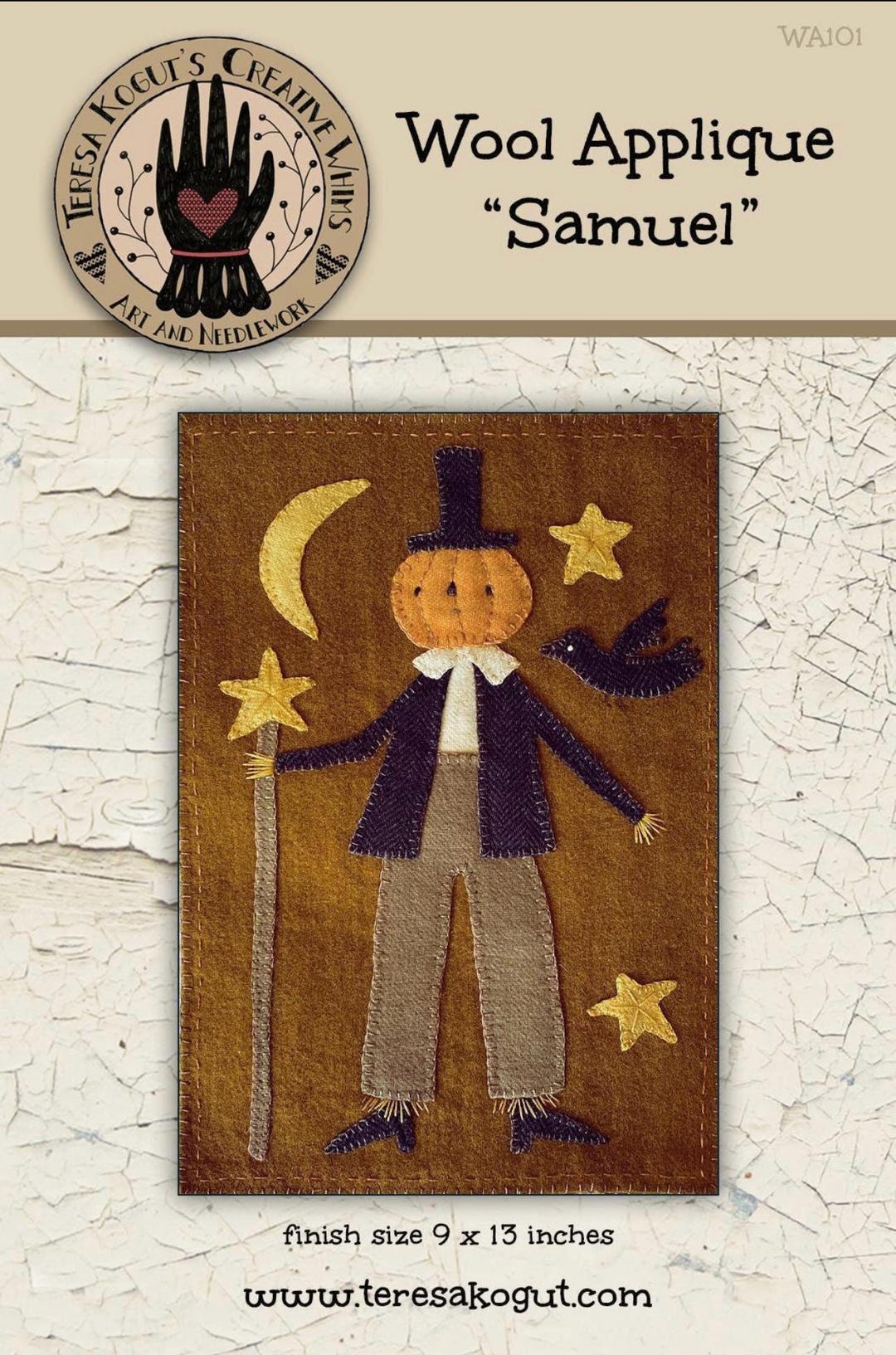 NEW Teresa Kogut Samuel Wool Applique Autumn Fall Scarecrows - Etsy