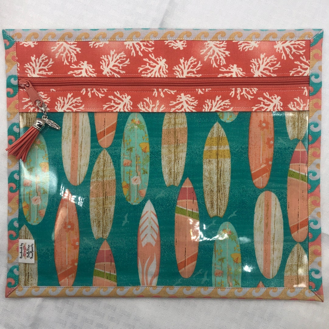 Surf's Up Project Bag Cross Stitch Project Bag Craft Organizer Vinyl ...