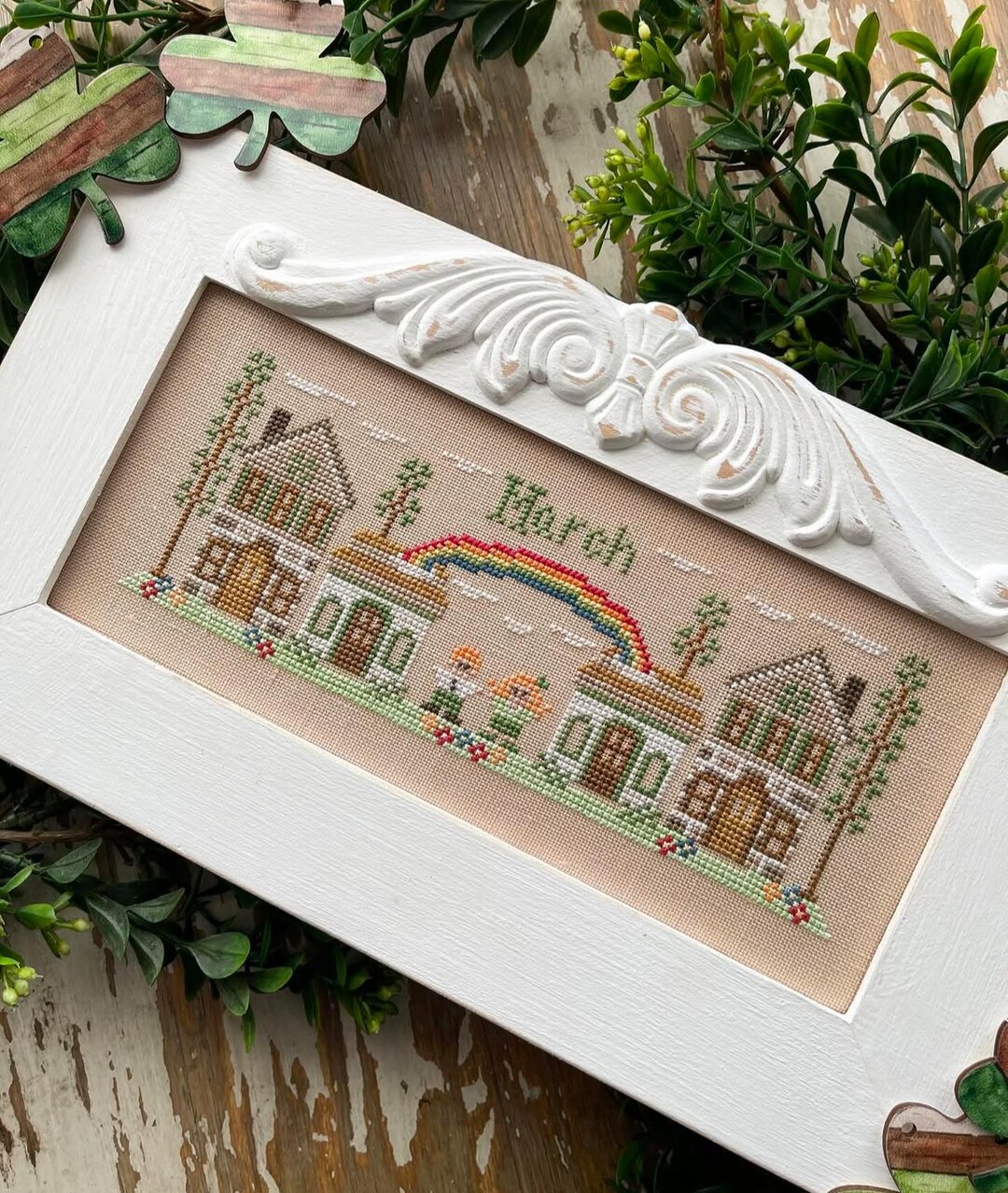 Monthly Mini Village - March ~ Chart ~ Fabric and Floss Pack ~ Country ...