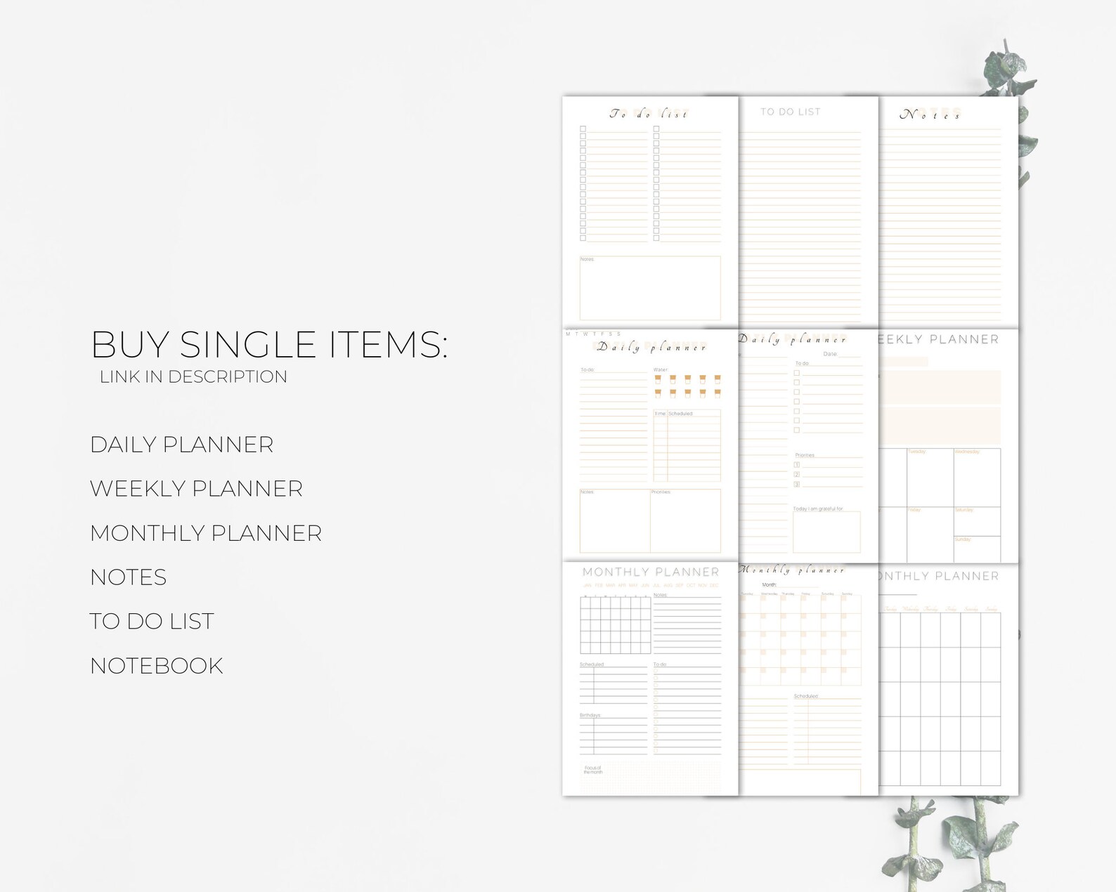 Productivity Bundle Printable to Do Notes Notebook Daily Weekly Monthly ...