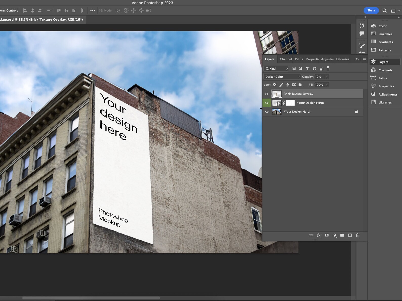Photoshop Mockup Billboard Painted Mural Mockup Urban Building Mockup ...