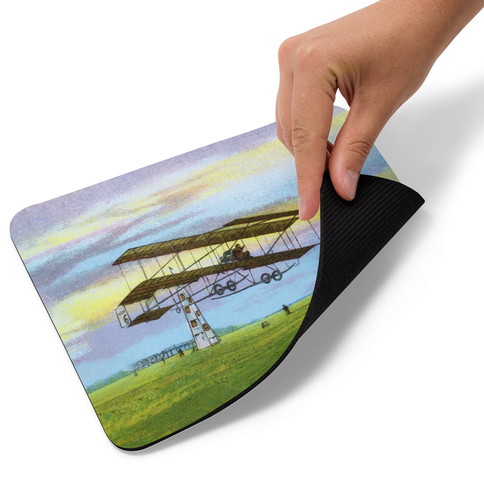 Vintage Airplane Mouse Pad | Bi-plane Design | Magic Lantern Slide ...